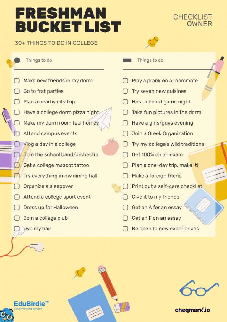 Freshman Bucket List: Things to Do in College - Cheqmark Blog