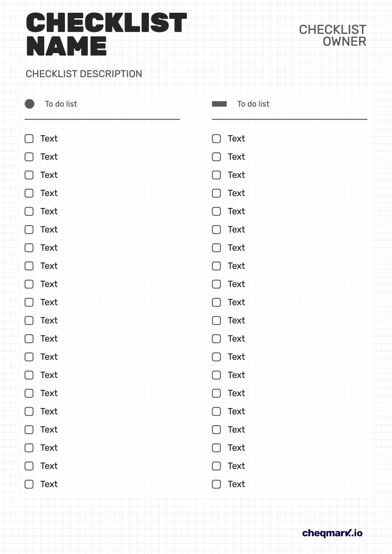 Downloadable Checklist Templates | Cheqmark