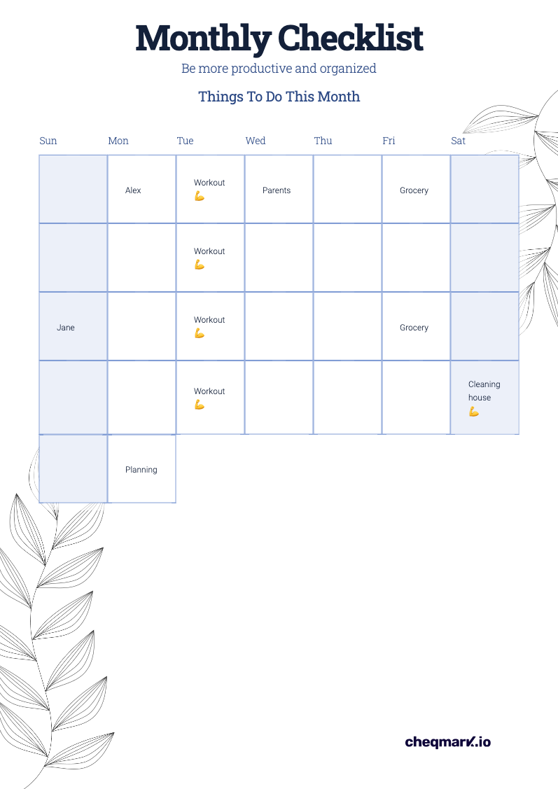 Editable Daily Checklist Template | Cheqmark