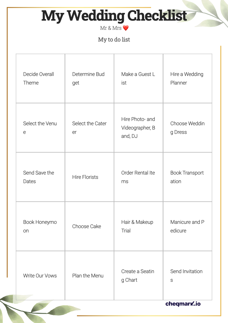 Free Cute Checklist Templates | Cheqmark