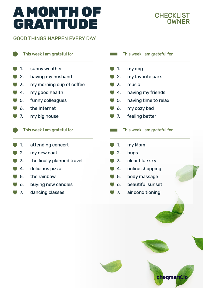 Gratitude Journal Template - Top 20 Examples for You | Cheqmark