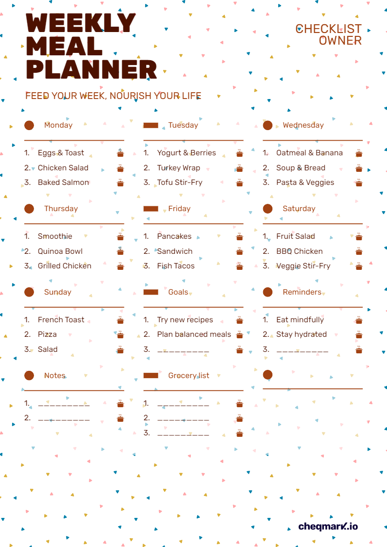 Weekly to-do list templates | Cheqmark